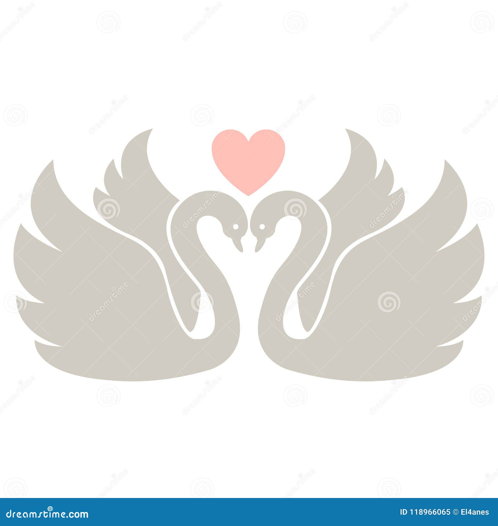 Two Swans. Vector Illustration. Stock Vector - Illustration of ...