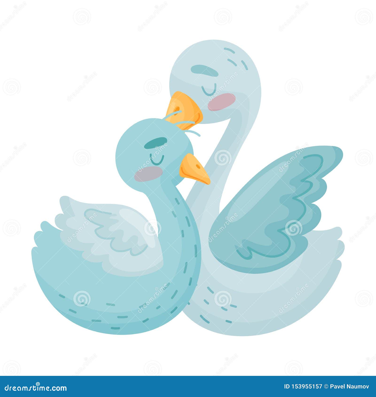 Mother Swan And Cygnet Icon, Icon Cartoon Vector Illustration ...