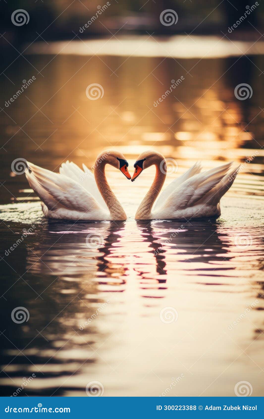 Two swans in the water stock illustration. Illustration of nature ...