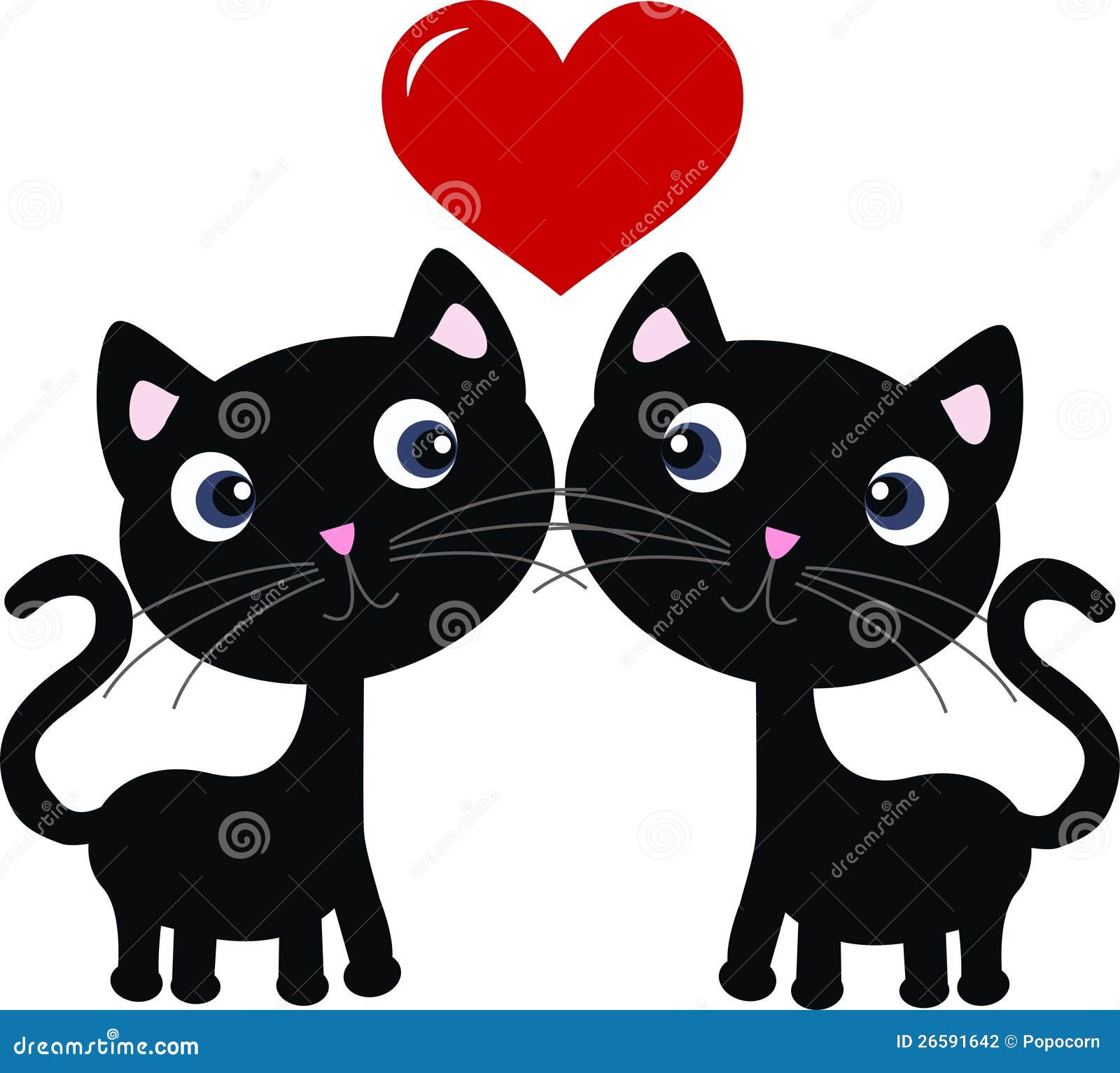 Two sweet cats in love stock vector. Illustration of design - 26591642