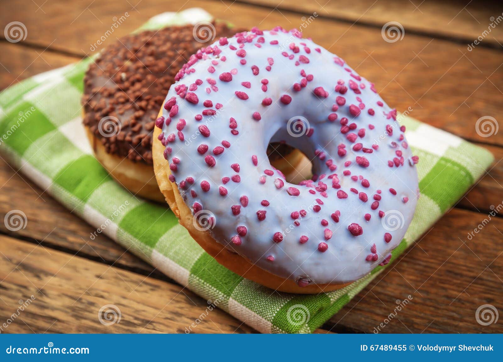 Two sweet donuts stock image. Image of glazed, pastry - 67489455