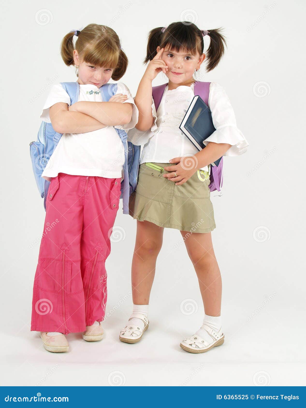 Two sweet school girls stock image. Image of school, pose - 6365525