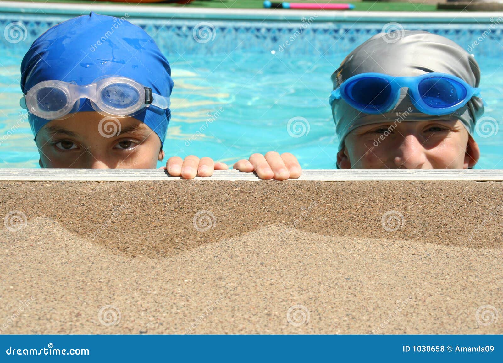 Two Swimmers stock photo. Image of outside, blue, concrete - 1030658