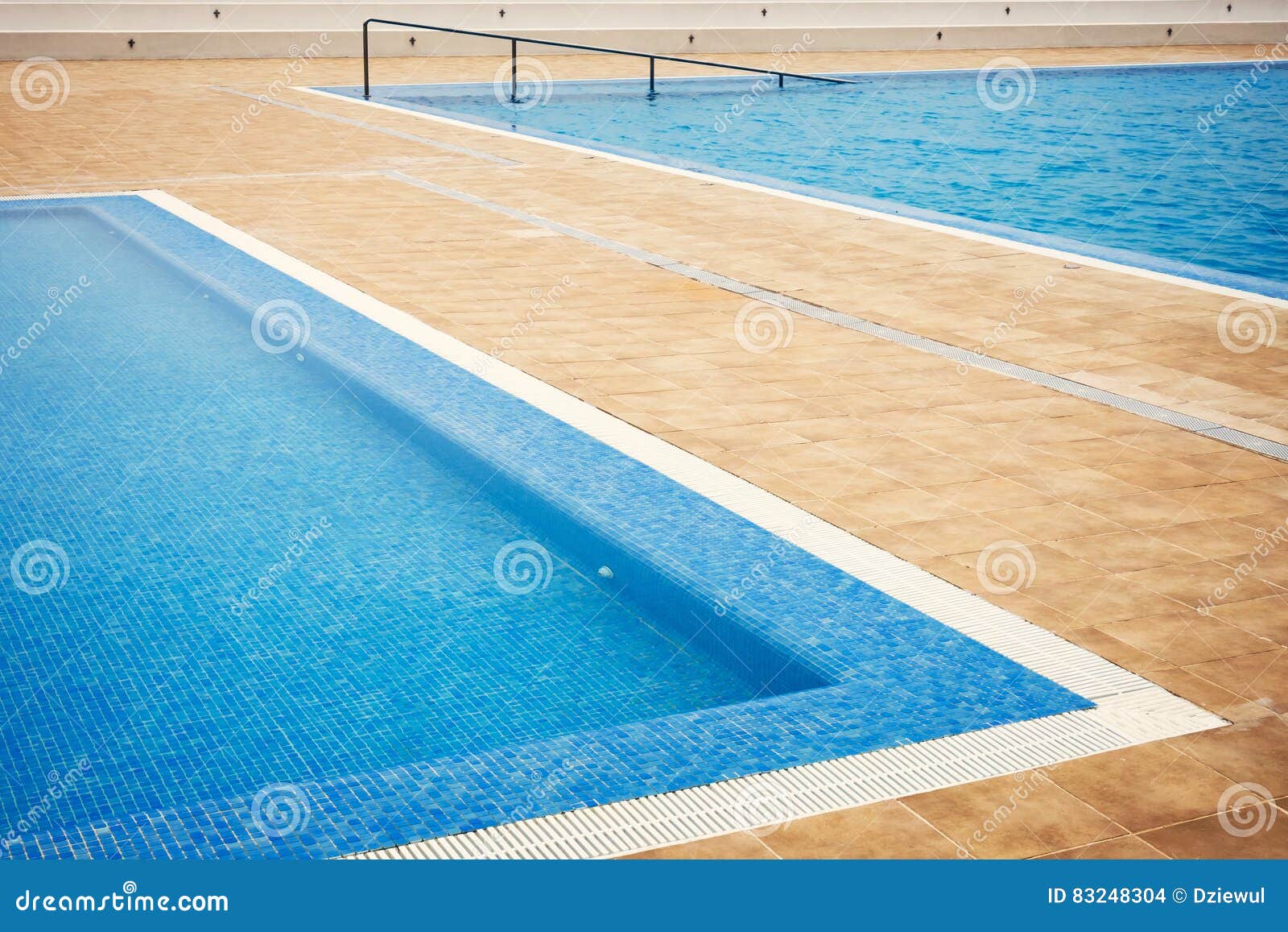 Two Swimming Pools with Blue Transparent Water Stock Photo - Image of ...
