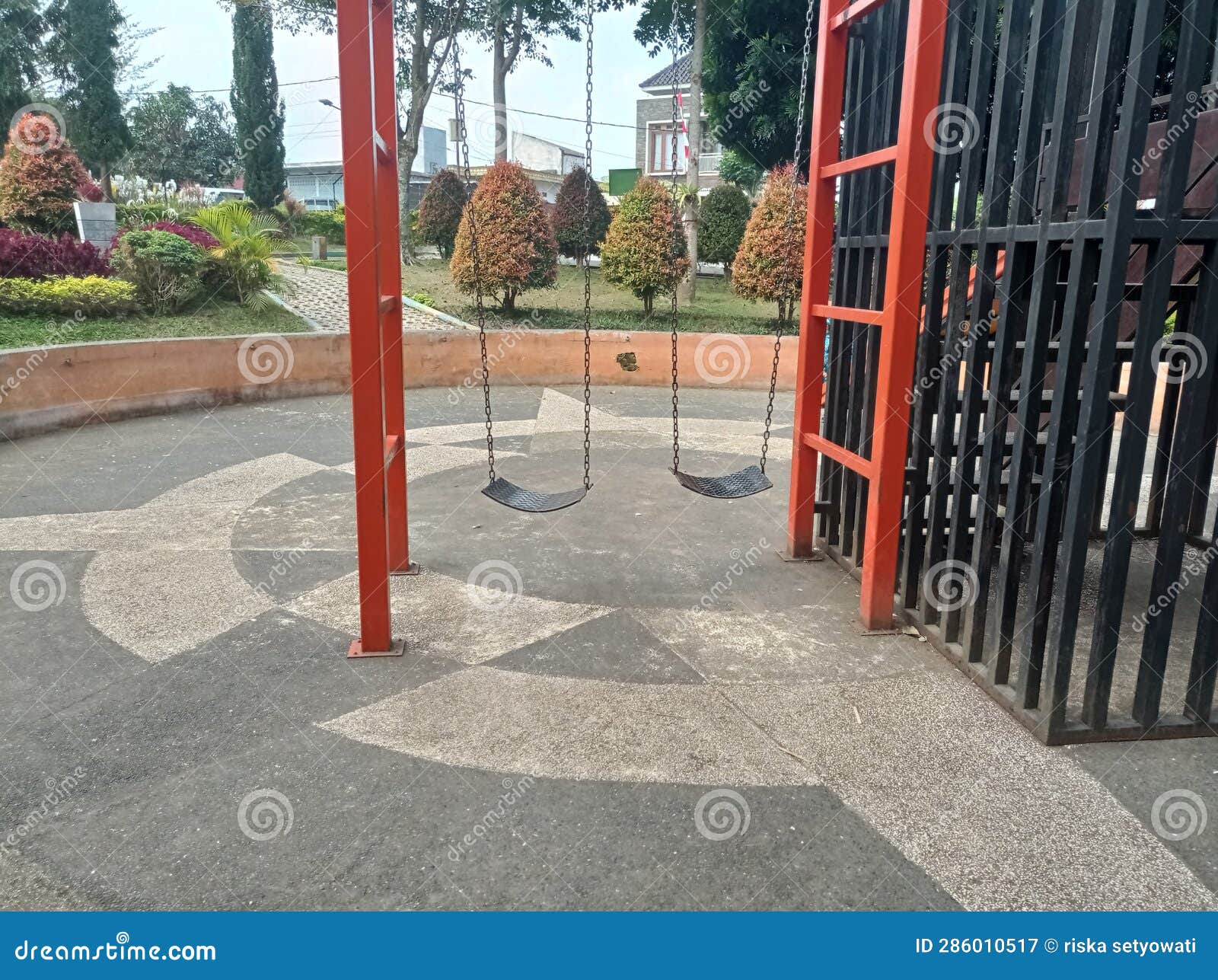 Two Swings on the Playground Stock Image - Image of play, playground ...