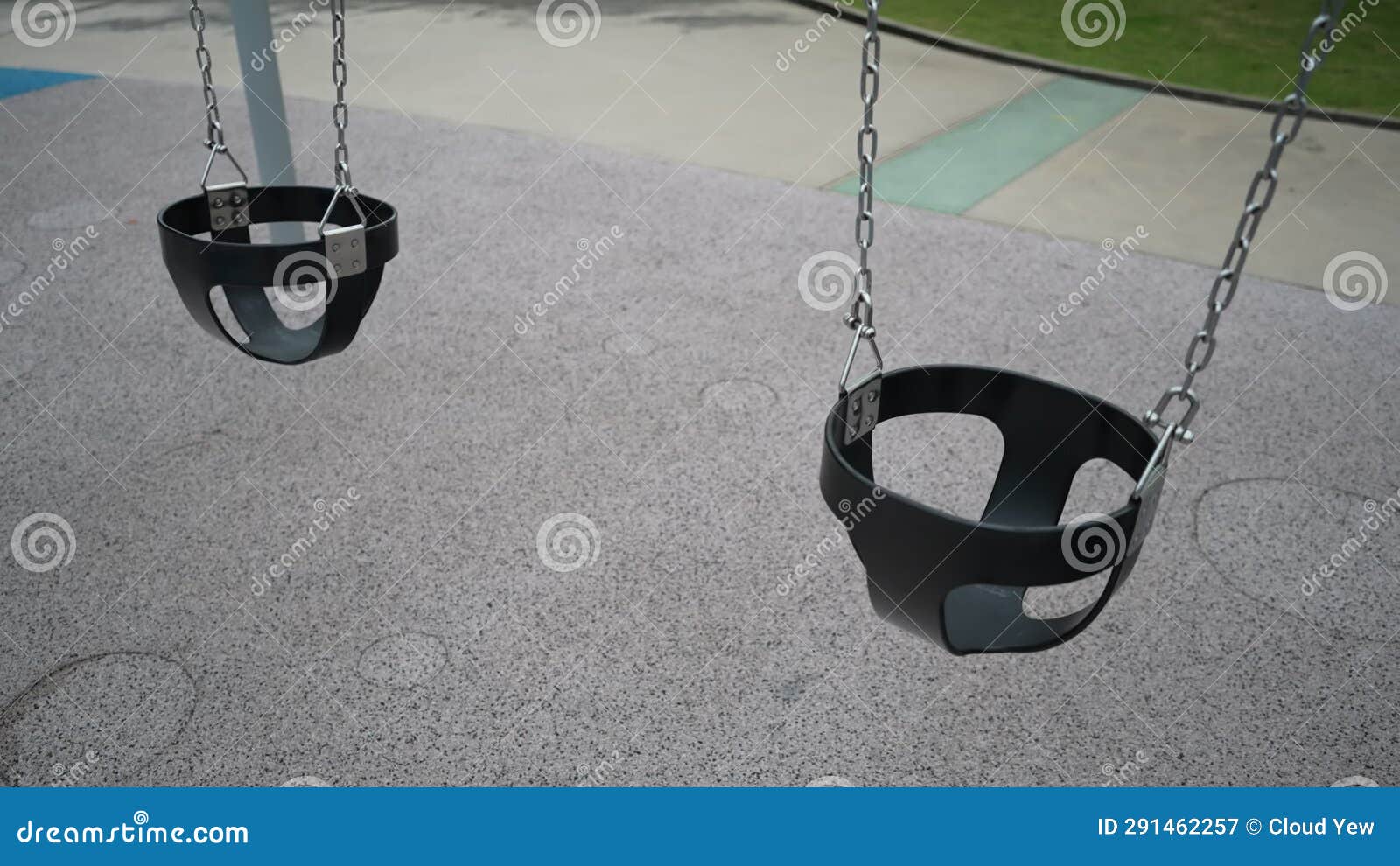 Two Swings Side by Side in a Park Stock Video - Video of trees, grass ...