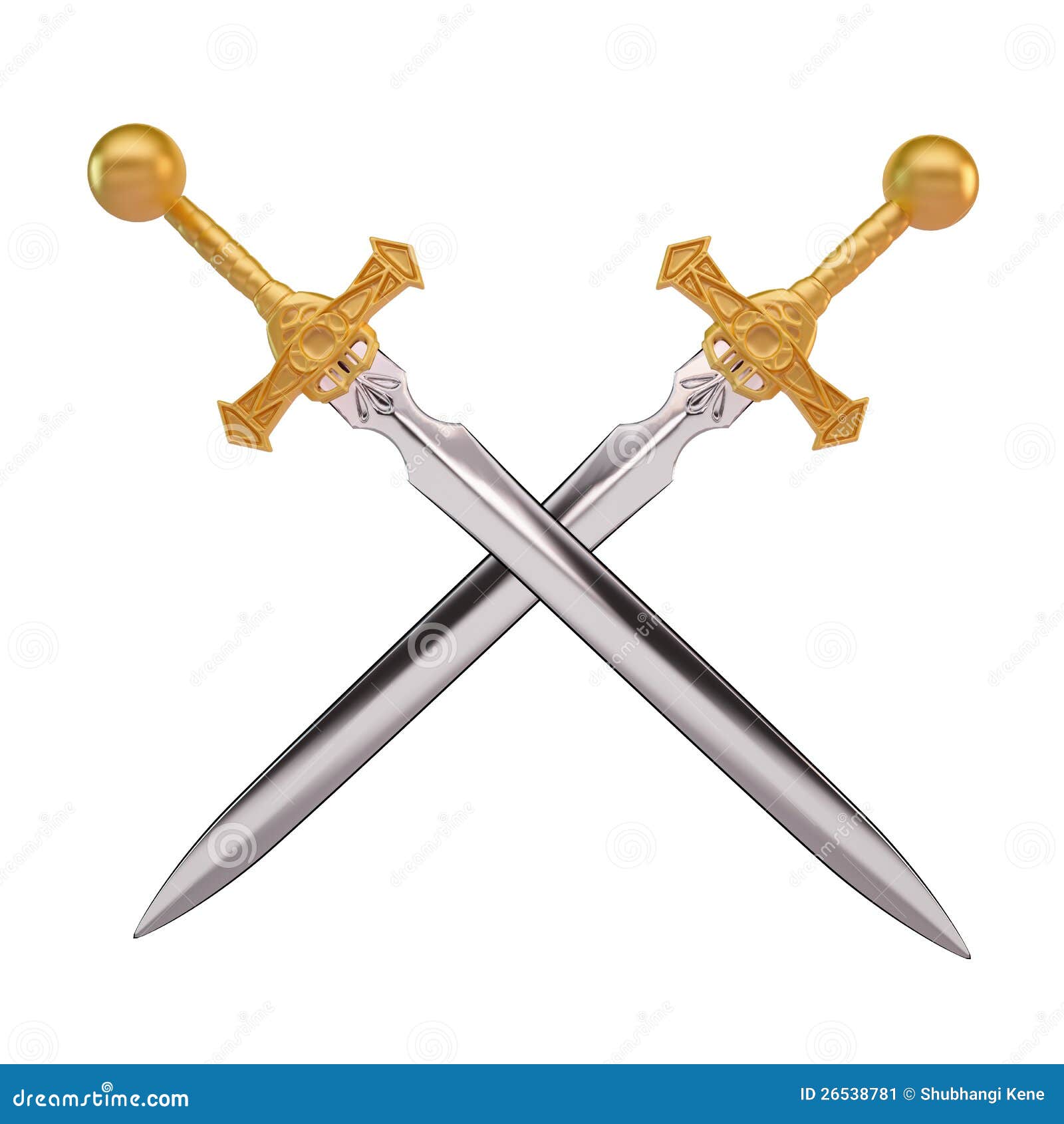 Two Sword in Apposite Direction Stock Illustration - Illustration of ...