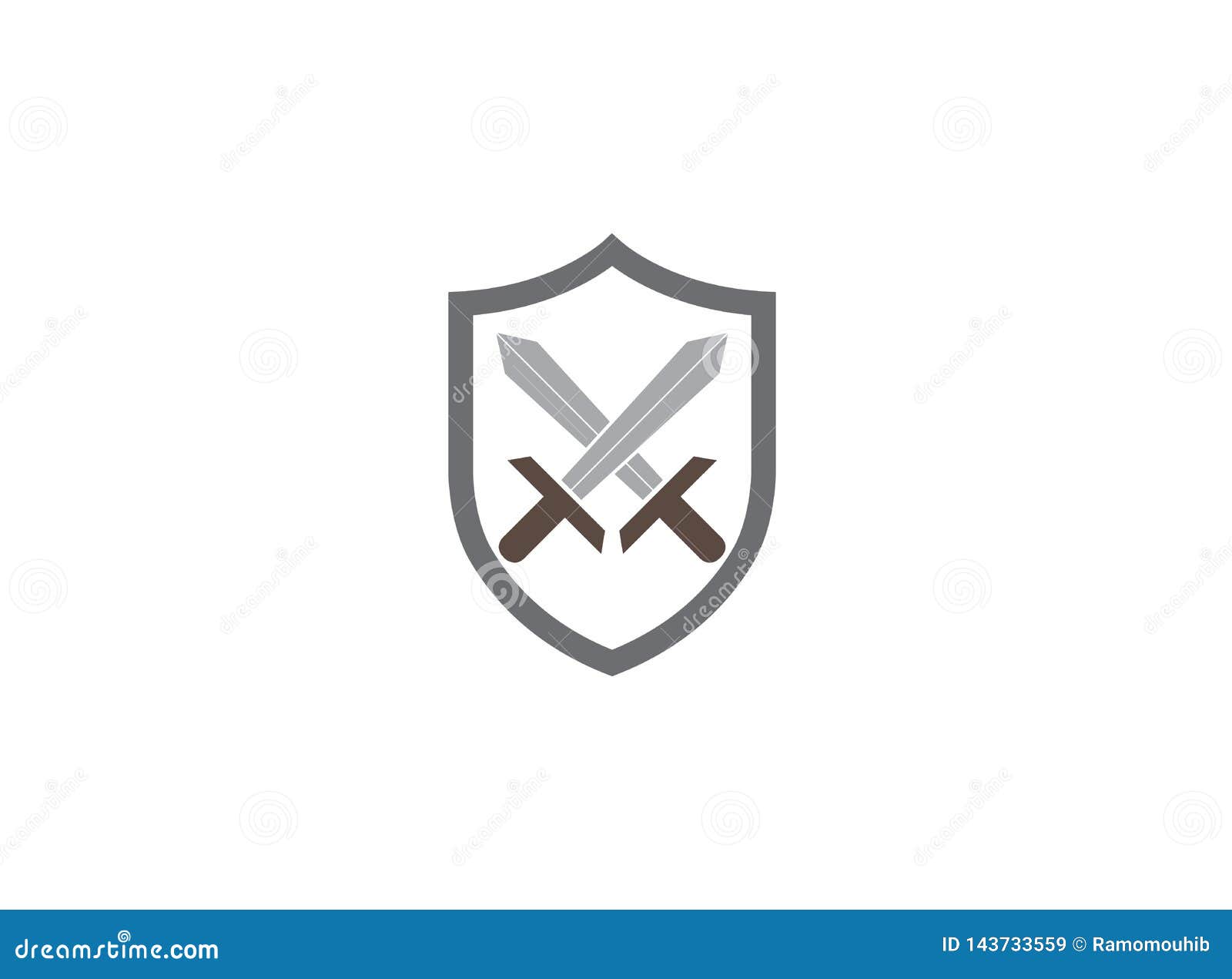 Two Swords Inside the Shield for Logo Design Illustration, Security ...