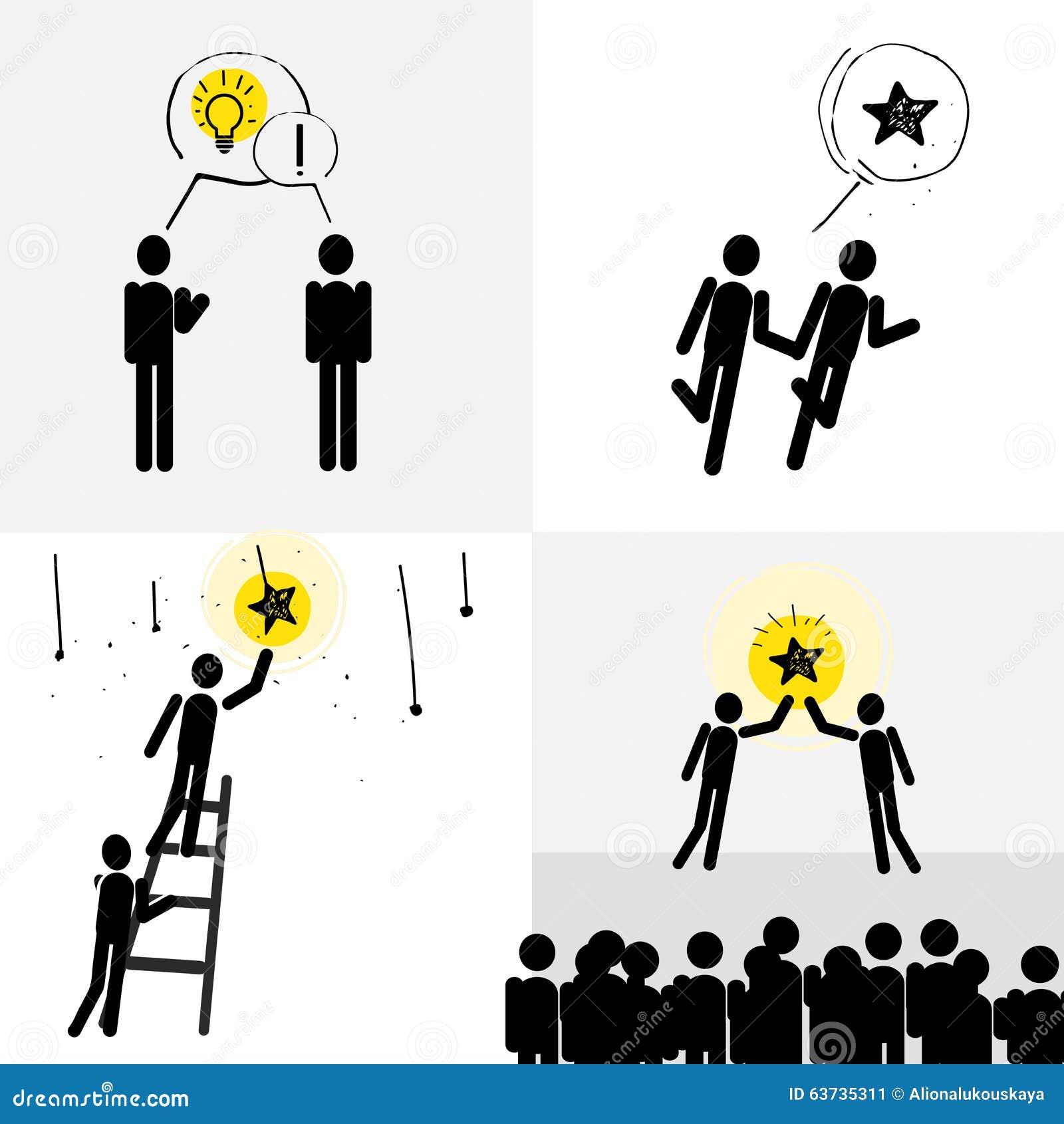 Two Symbolic Human Embody the Idea Stock Vector - Illustration of ...