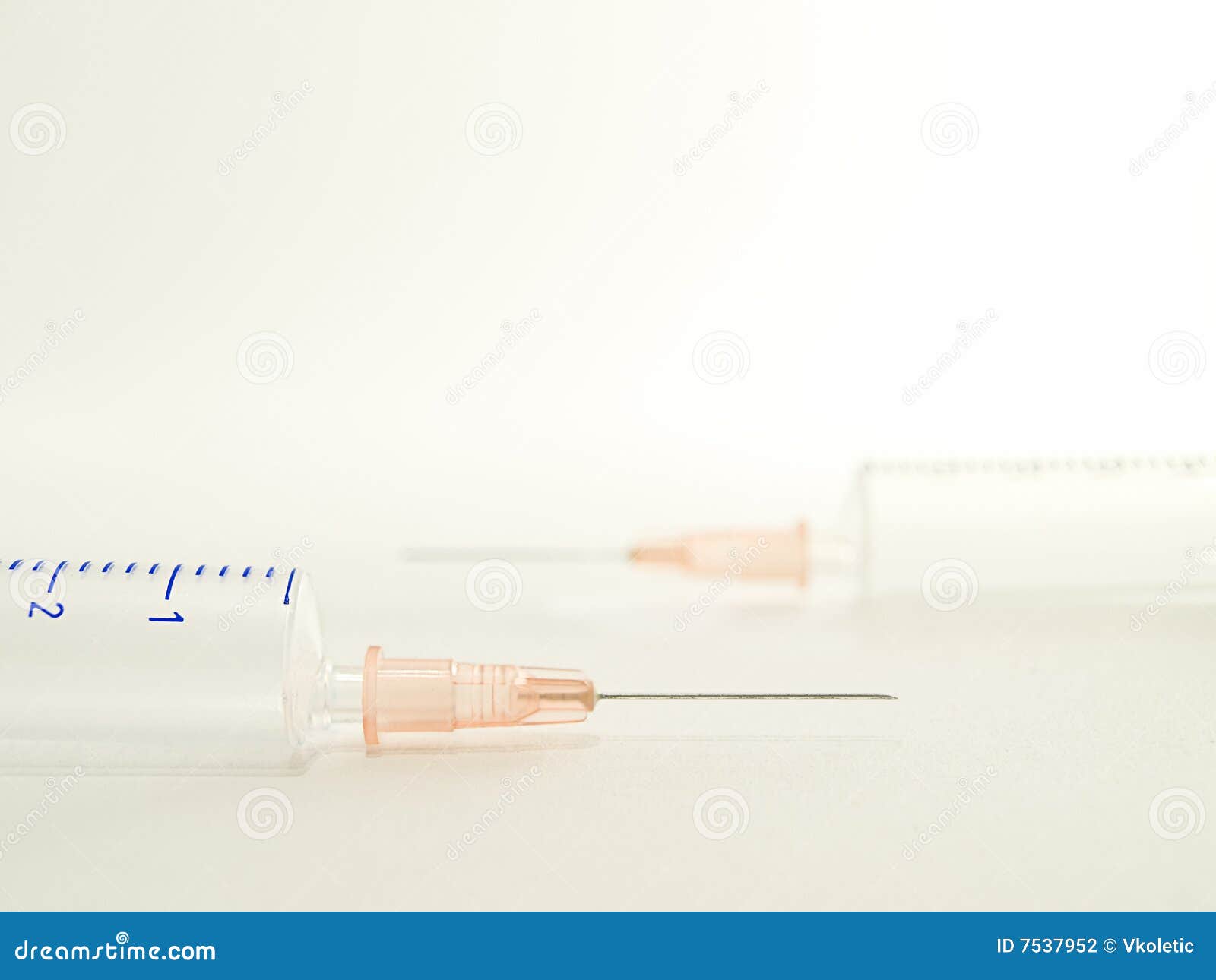 Two syringes stock photo. Image of hospital, white, plastic - 7537952