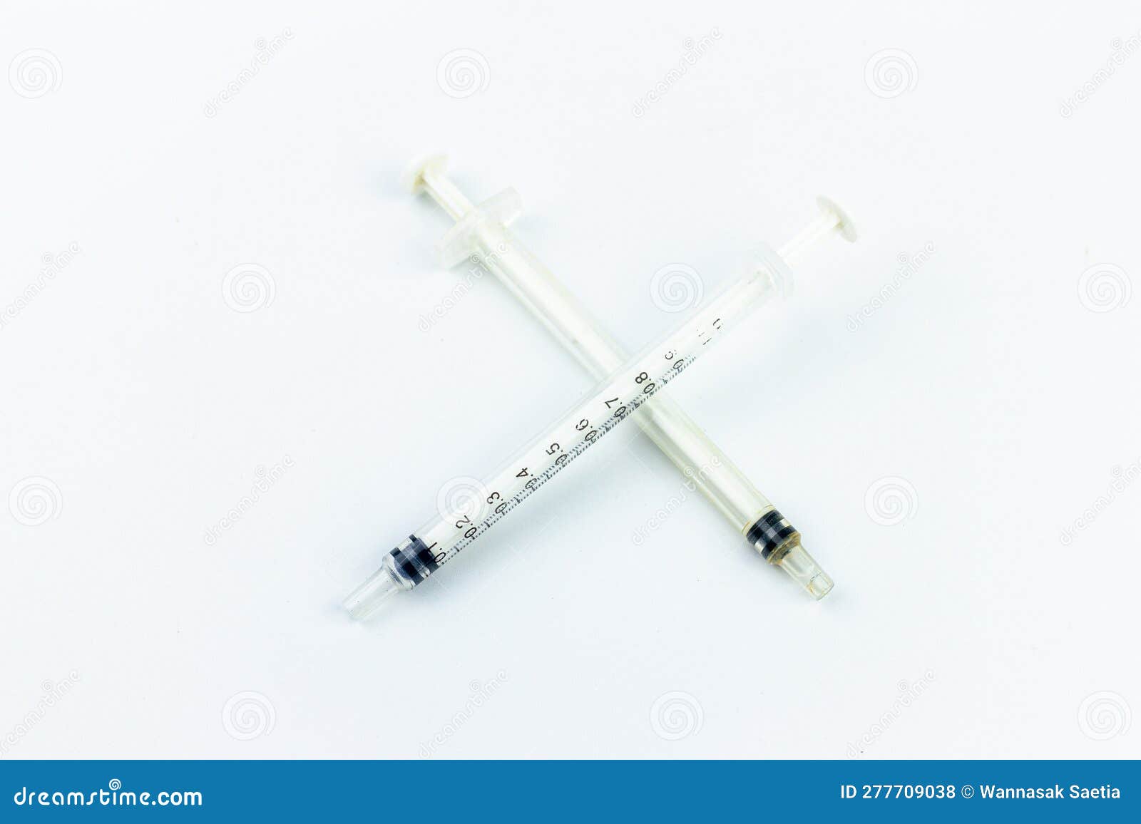 Two Syringes on White Background. Isolated on White Background Stock ...