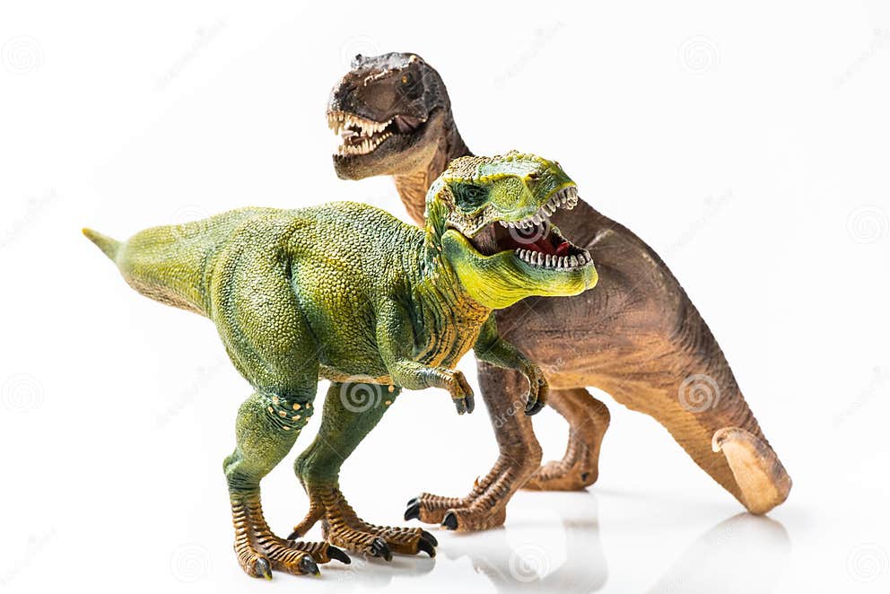 Two T-rex Plastic Figurines Stock Photo - Image of reptile, extinct ...