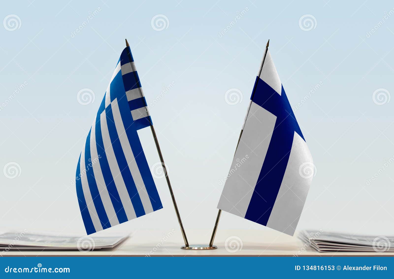 Flags of Greece and Finland Stock Illustration - Illustration of ...