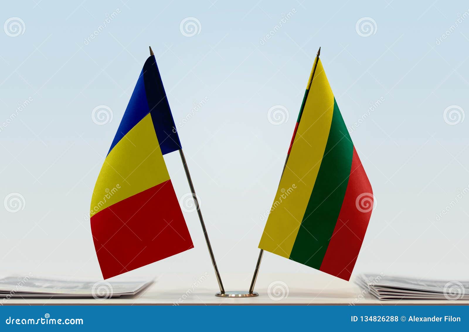 Flags of Romania and Lithuania Stock Illustration - Illustration of ...