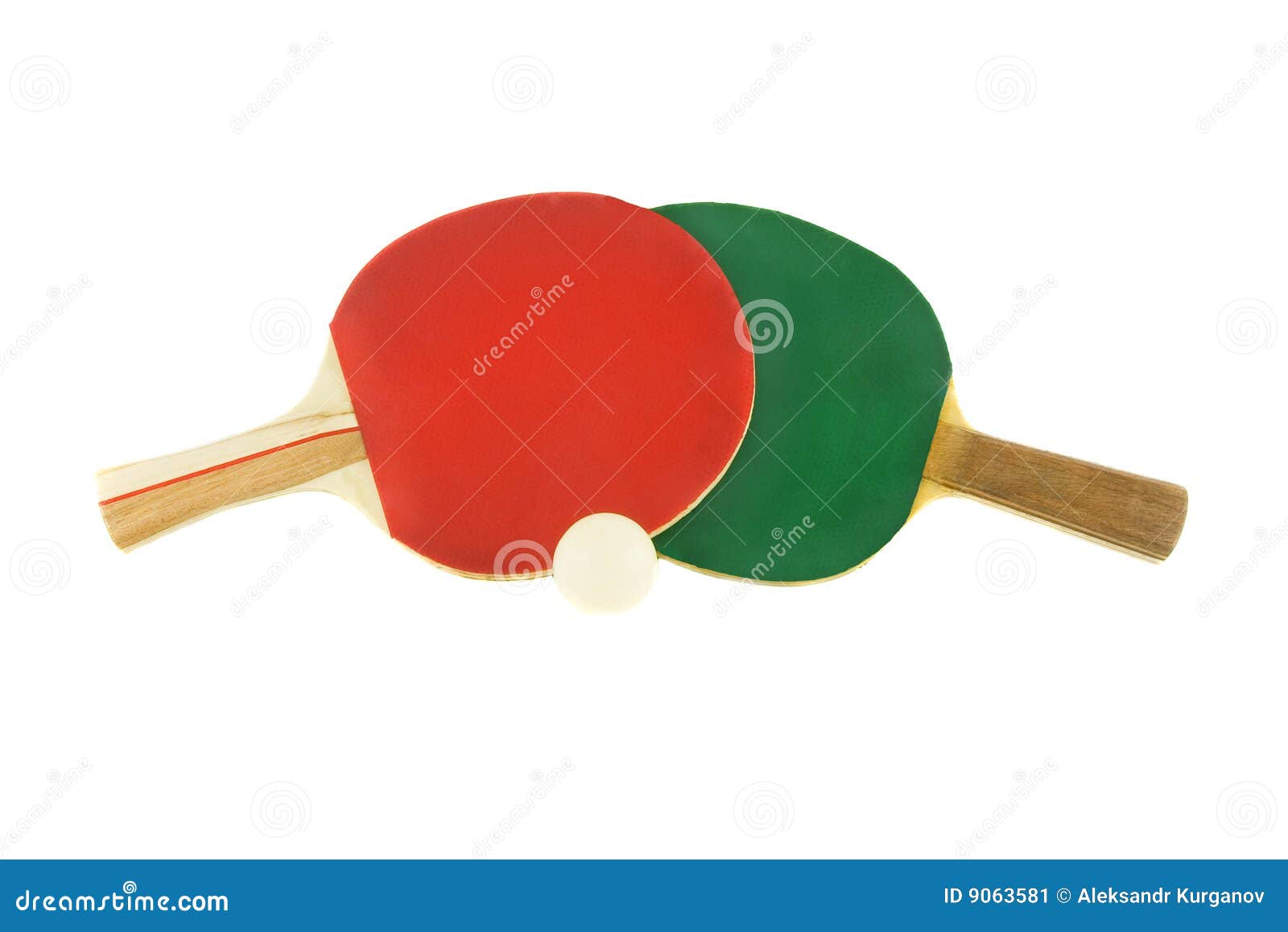 Two Table Tennis Racket and Ball Stock Image - Image of isolated ...