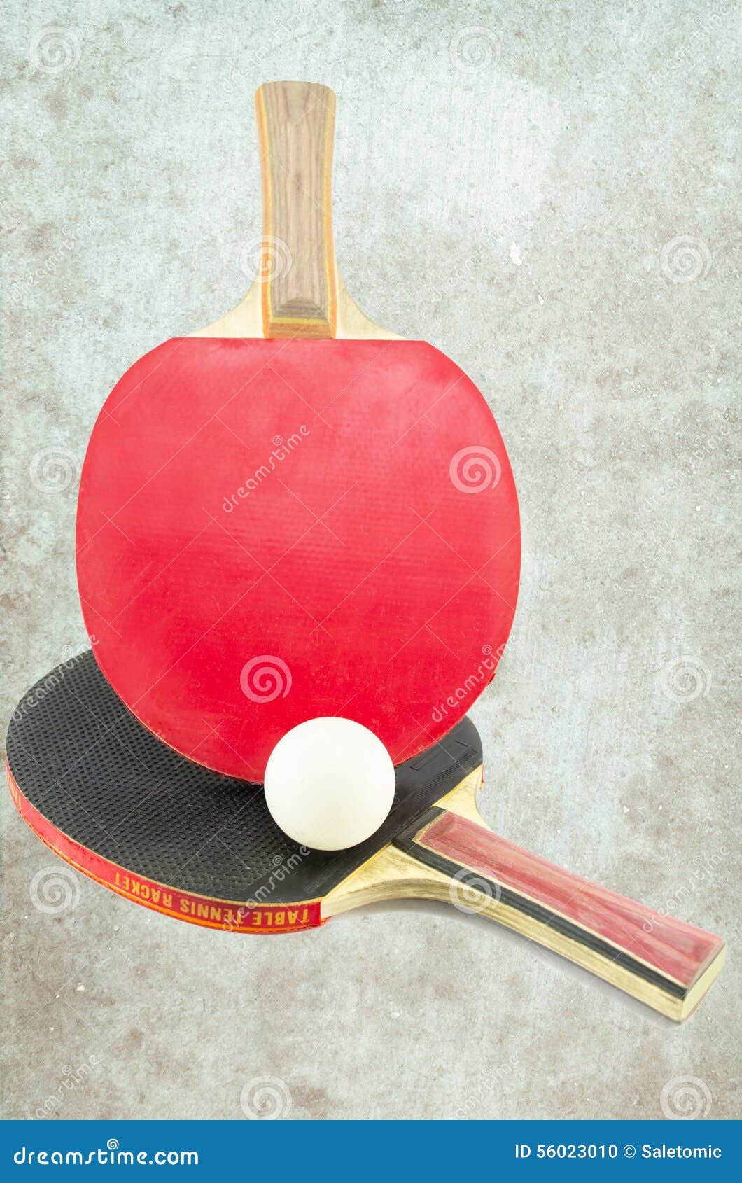 Two Table Tennis Rackets and a Ball Stock Photo - Image of sports ...