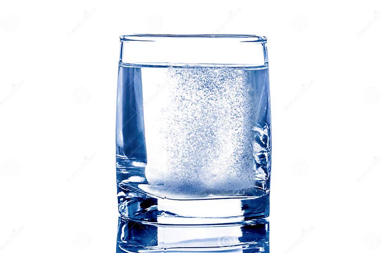 Two Tablet in Glass of Water Stock Photo - Image of dissolving, drink ...