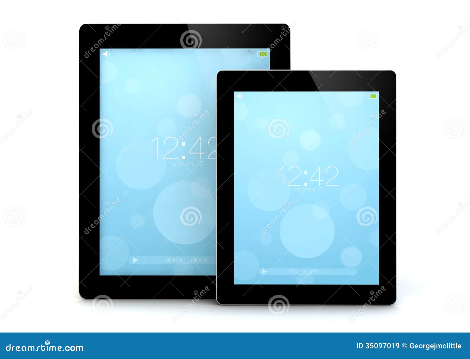 Two tablet stock illustration. Illustration of button - 35097019
