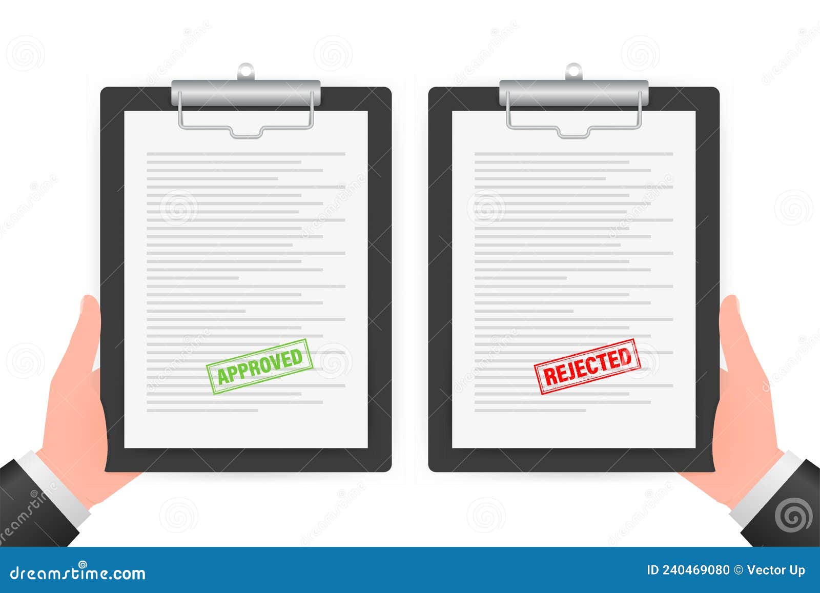 Two Tablet with Yes or No Signs on a Blue Background. Vector ...