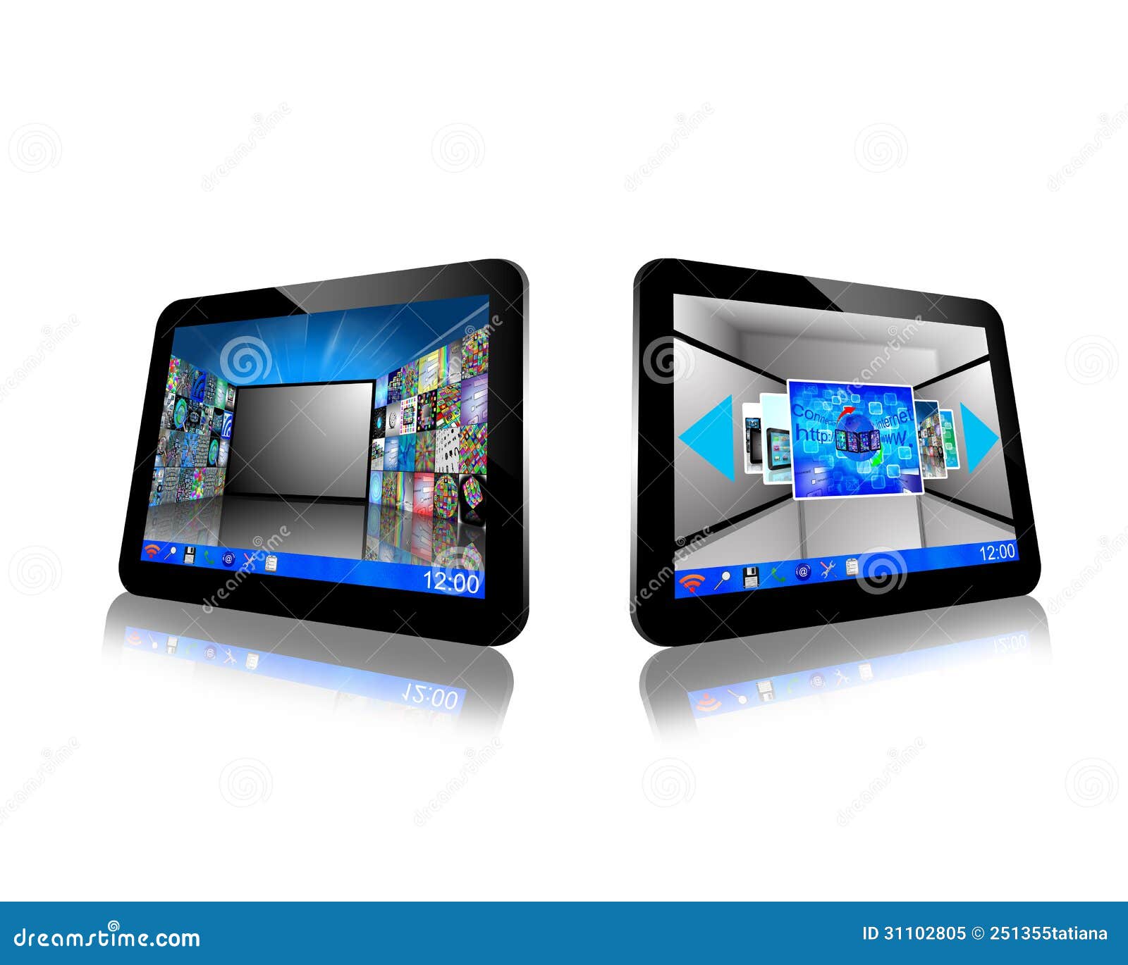 Two tablets 20.05.13 stock illustration. Illustration of note - 31102805