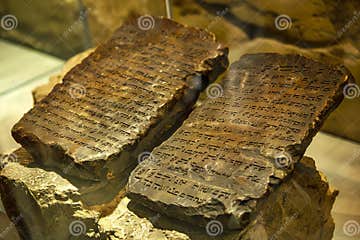 Two Tablets of Stone with Ten Commandments. Generative AI Stock ...