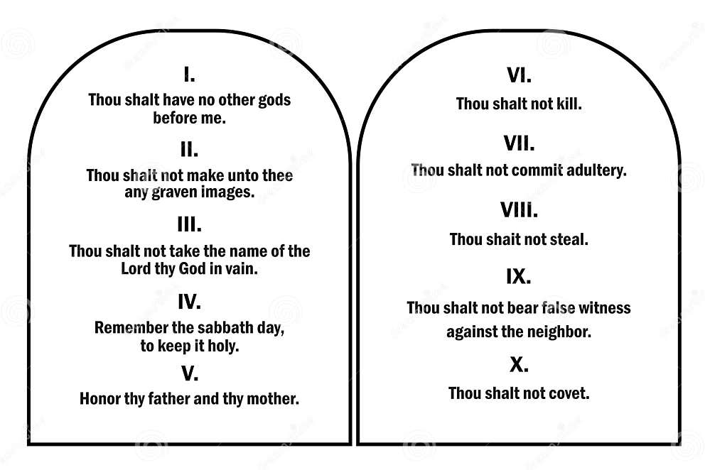 Two Tablets with the Ten Commandments. Vector Illustration. EPS 10 ...