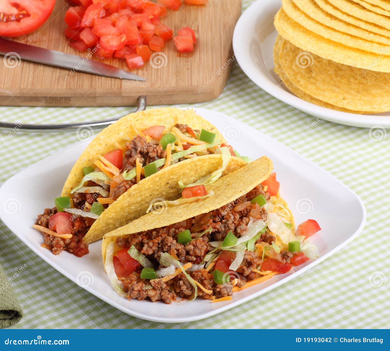 Two Tacos stock photo. Image of tomato, taco, food, meal - 19193042