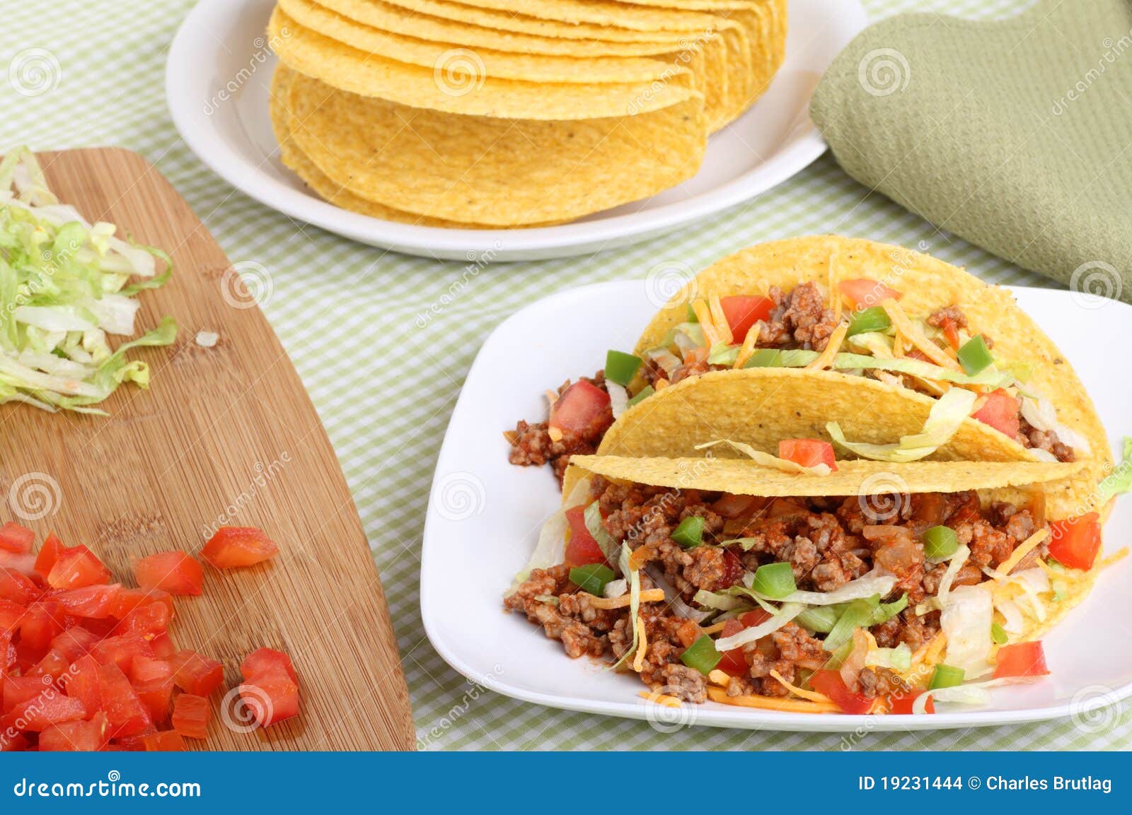 Two Tacos stock photo. Image of cuisine, dinner, beef - 19231444