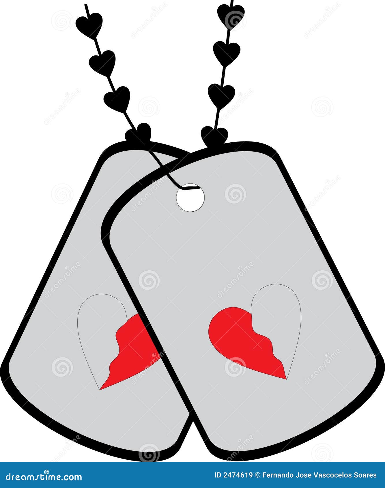 Two tags with broken heart stock vector. Illustration of blank - 2474619