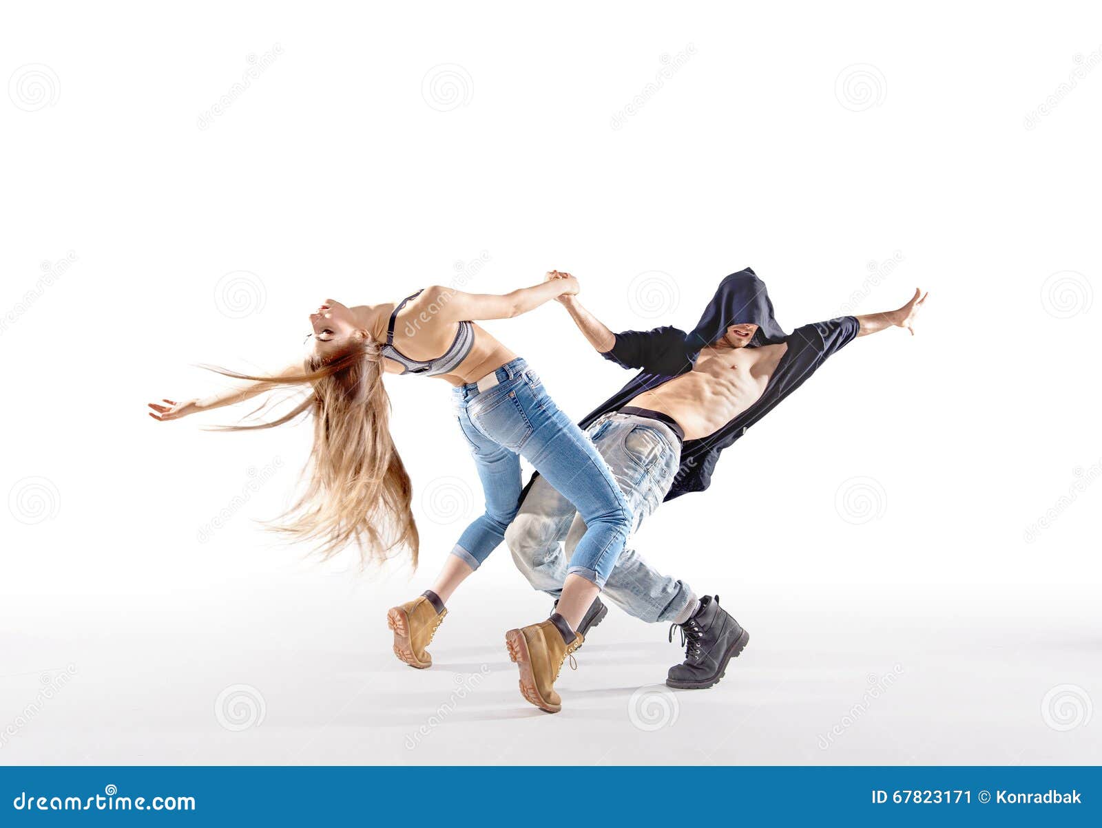 Two Talented Dancers Practising Together Stock Image - Image of freedom ...