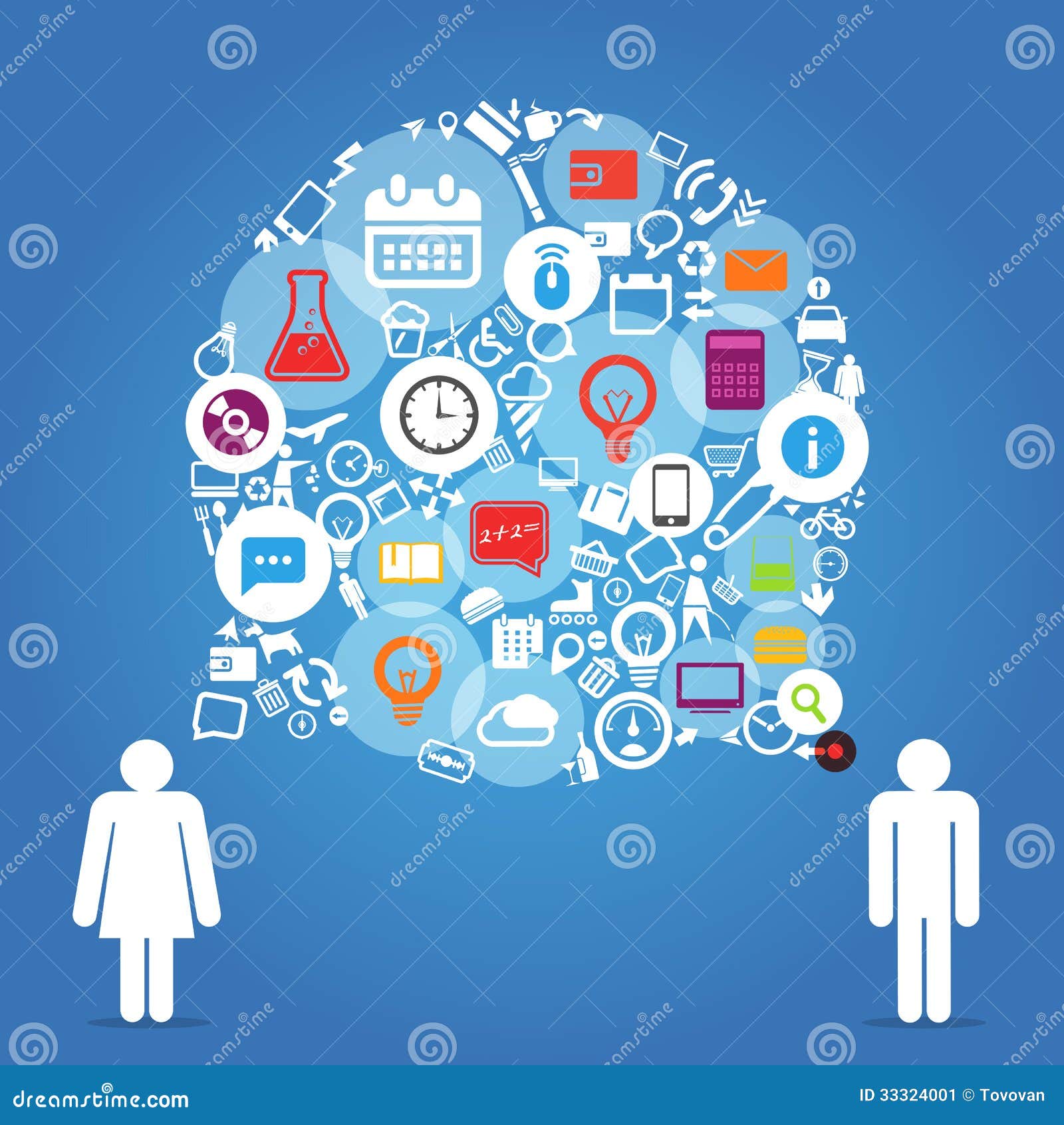 Two Talking People with Abstract Speech Cloud Stock Vector ...