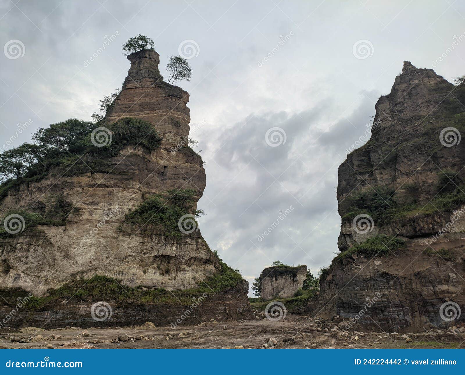 Two Tall, Pointed Scraps of Ground Rock Used from Mining ï¿¼ Stock ...
