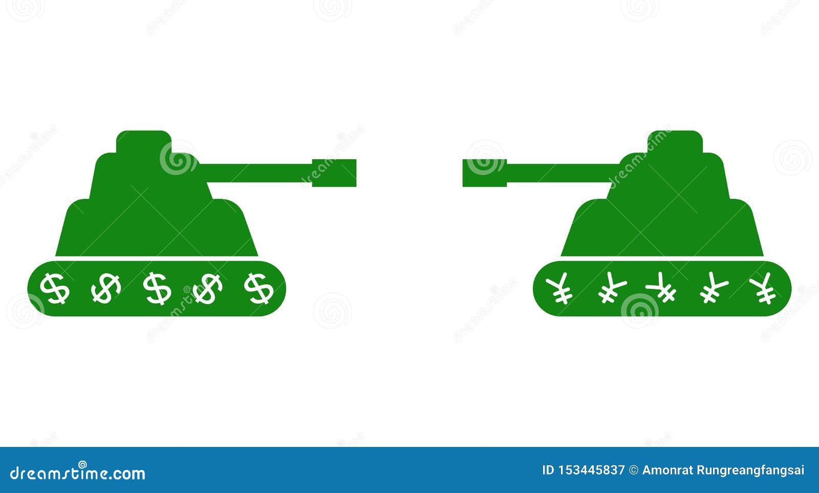 Two Tank Facing Each Other Vector Illustration Stock Vector ...