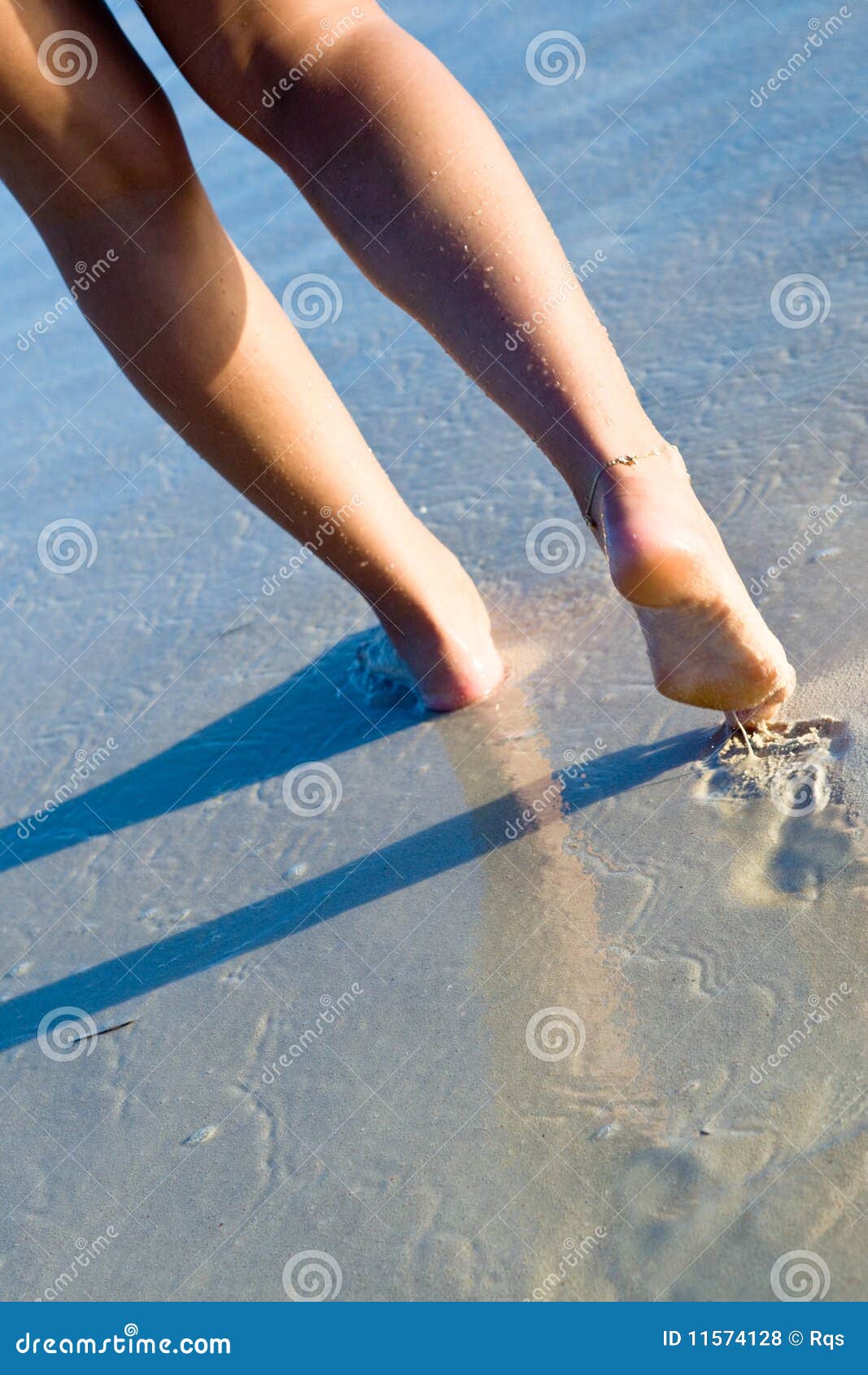 Two Tanned Women Legs Walking on Beach Stock Photo - Image of beach ...