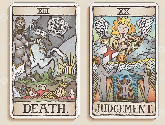 Two Tarot Cards v. 9 stock vector. Illustration of grim - 19064352