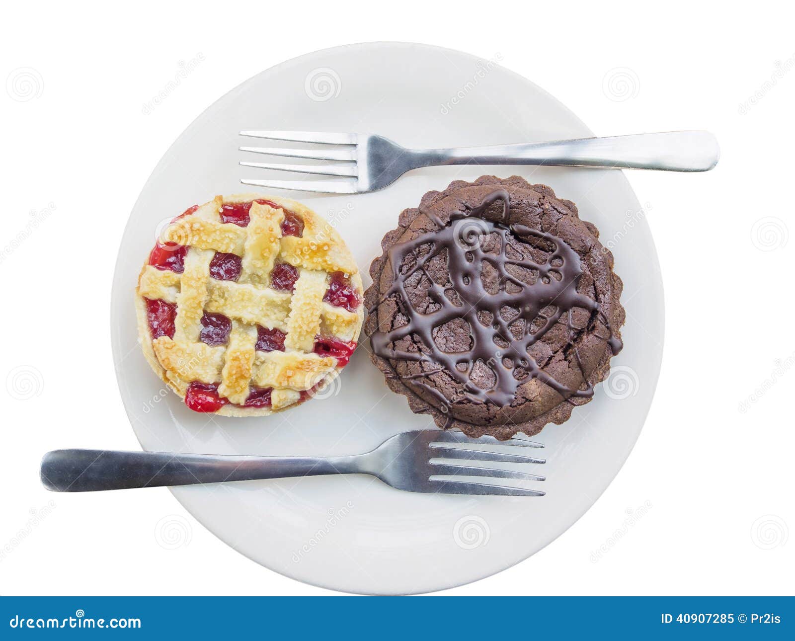 Two tarts on a plate stock image. Image of crust, baked - 40907285