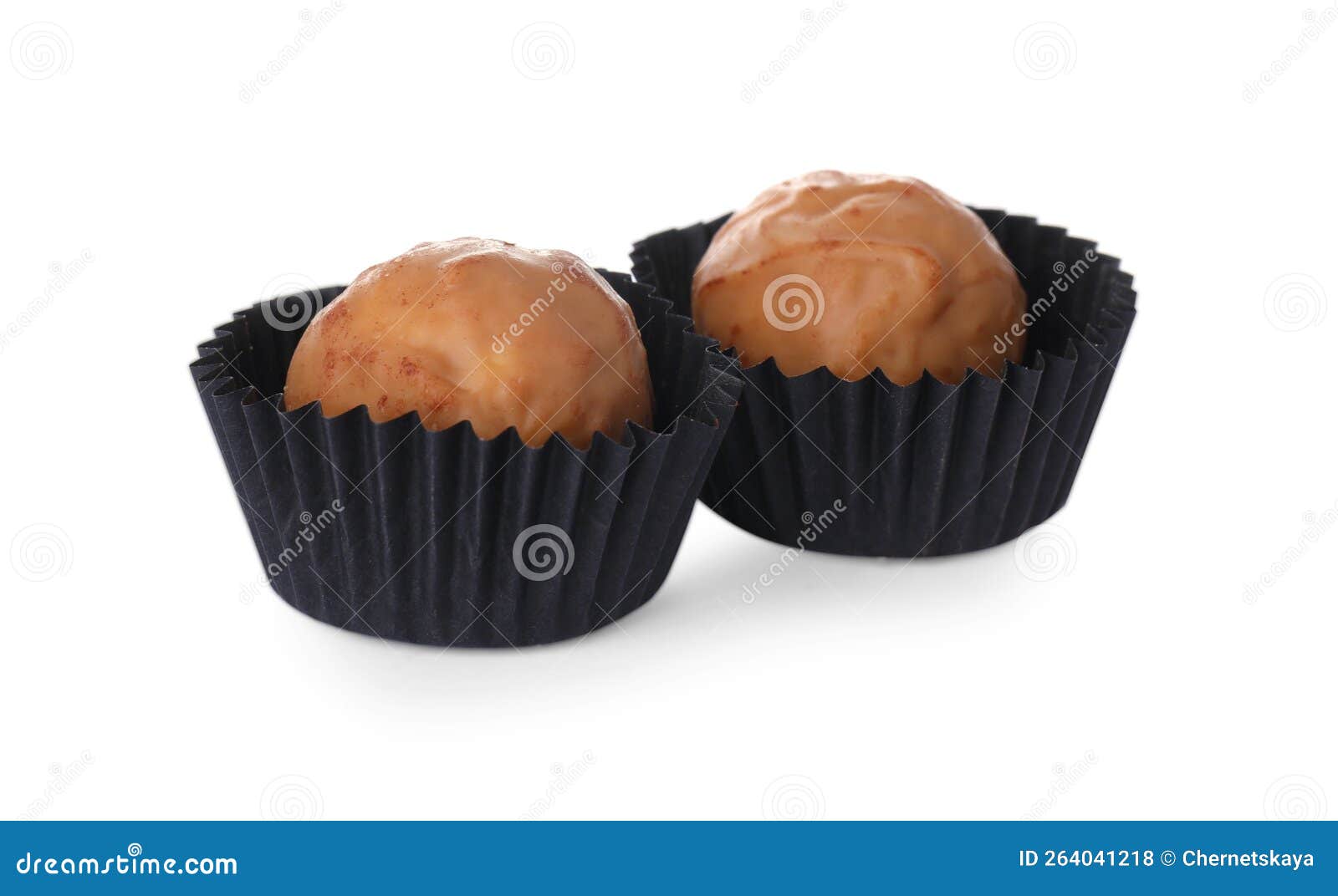 Two Tasty Chocolate Candies Isolated on White Stock Photo - Image of ...