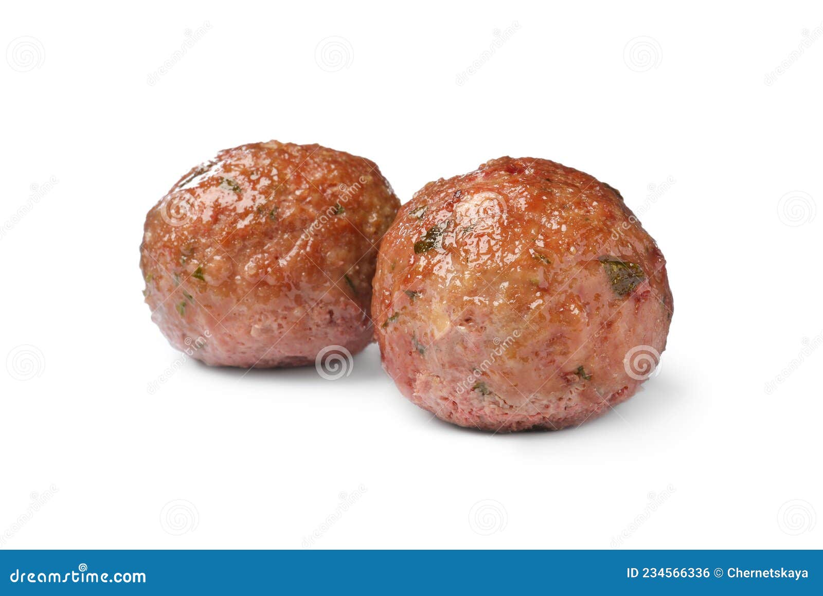Two Tasty Cooked Meatballs on White Background Stock Photo - Image of ...