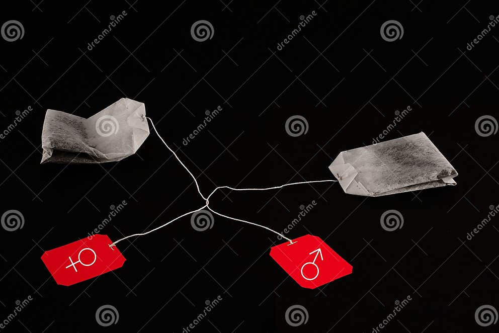 Two Tea-bags Isolated on a Black Background Stock Image - Image of ...