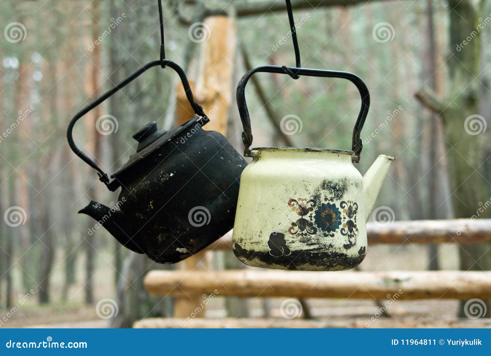Two tea-pots stock image. Image of relaxation, hang, grove - 11964811