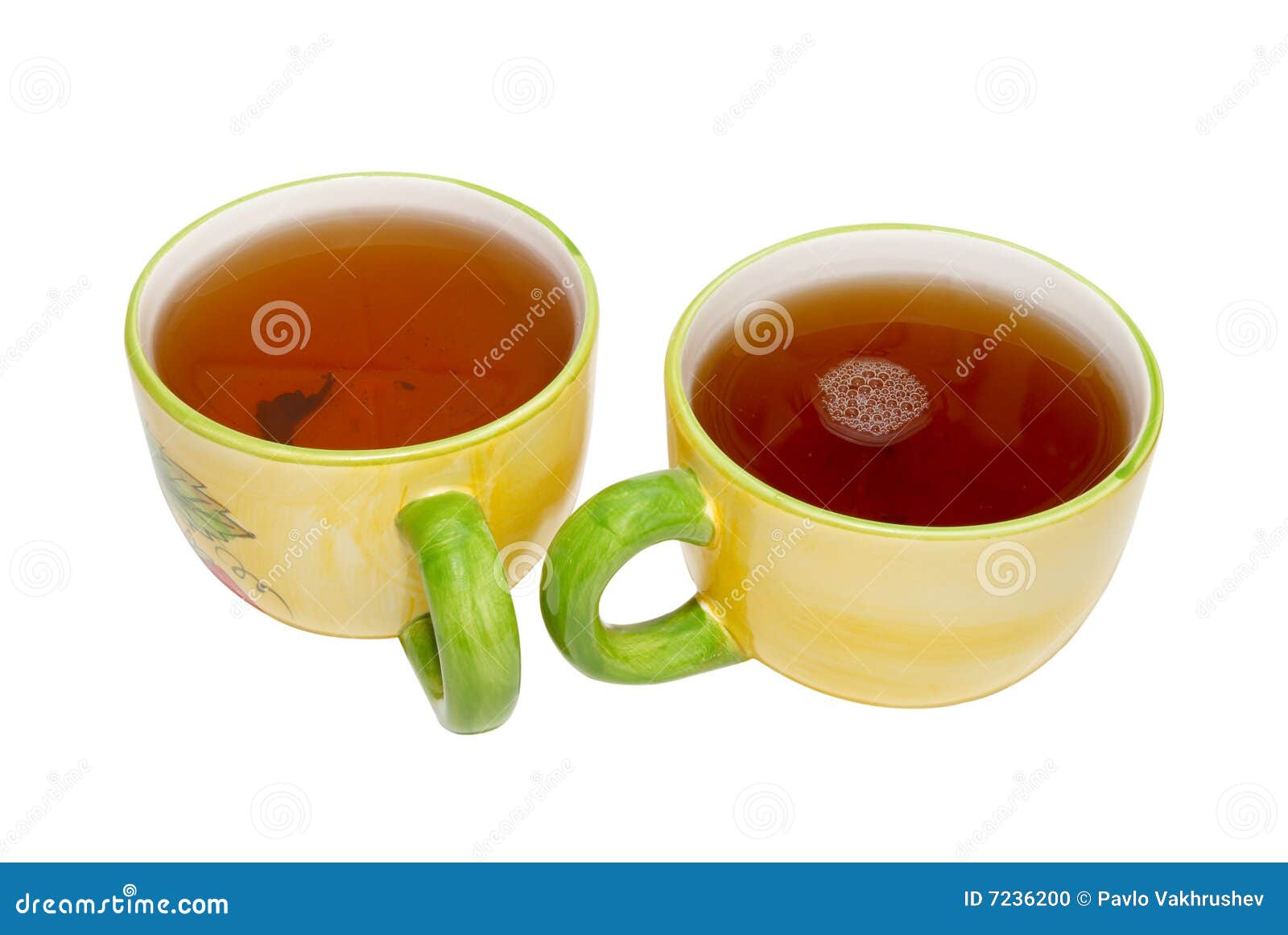 Two teacups with tea. stock photo. Image of healthy, brown - 7236200
