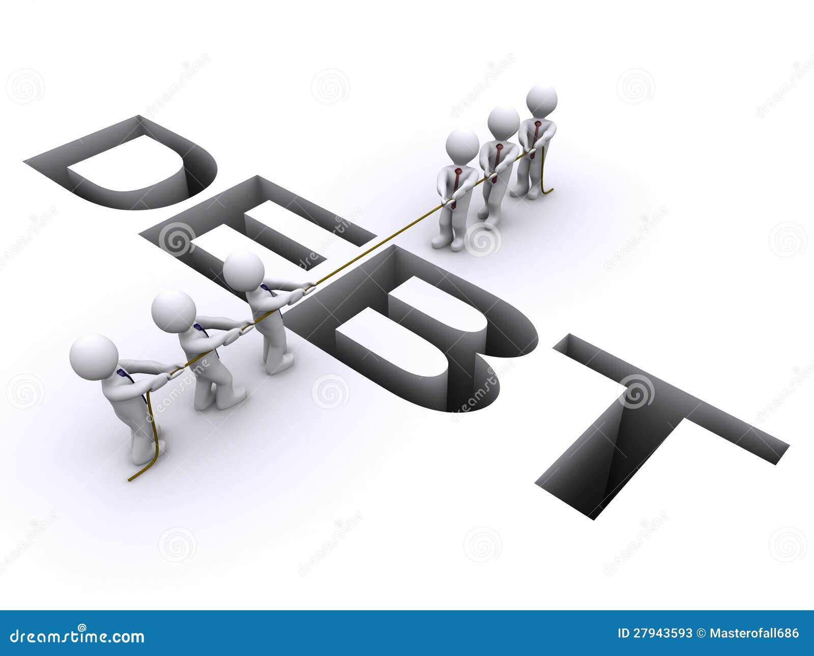 Two Teams Fight Over a Debt Gap Stock Illustration - Illustration of ...