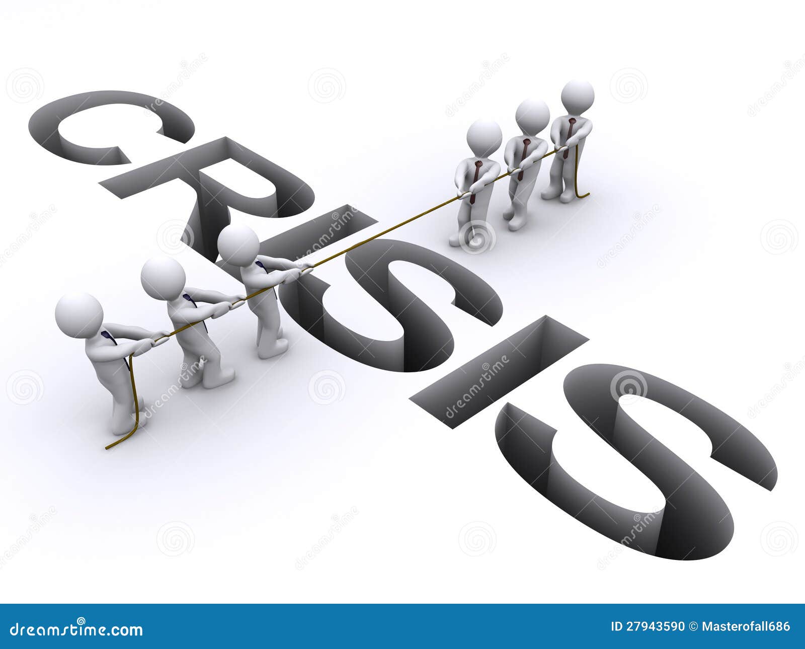 Two Teams Fight Over a Gap of Crisis Stock Illustration - Illustration ...