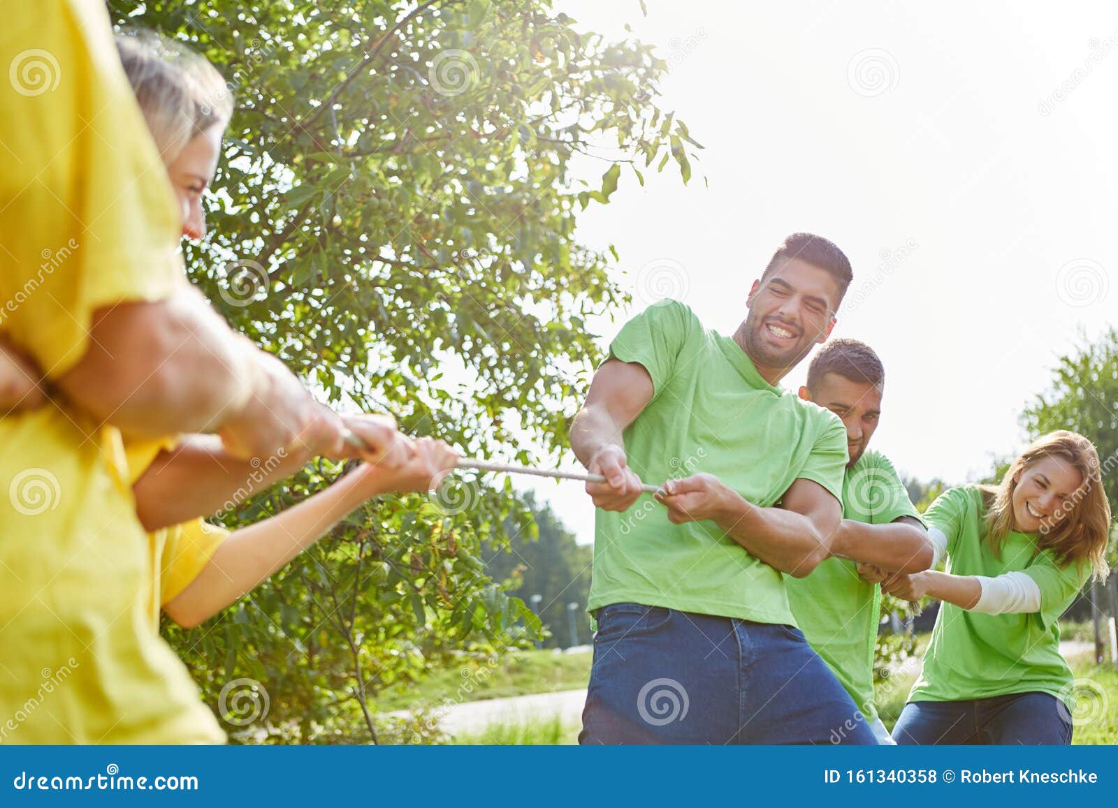 Two Teams in Tug-of-war Competition Stock Photo - Image of together ...