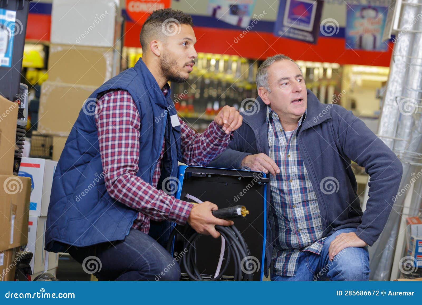 Two Technicians Discussing Wiring Stock Photo - Image of communications ...