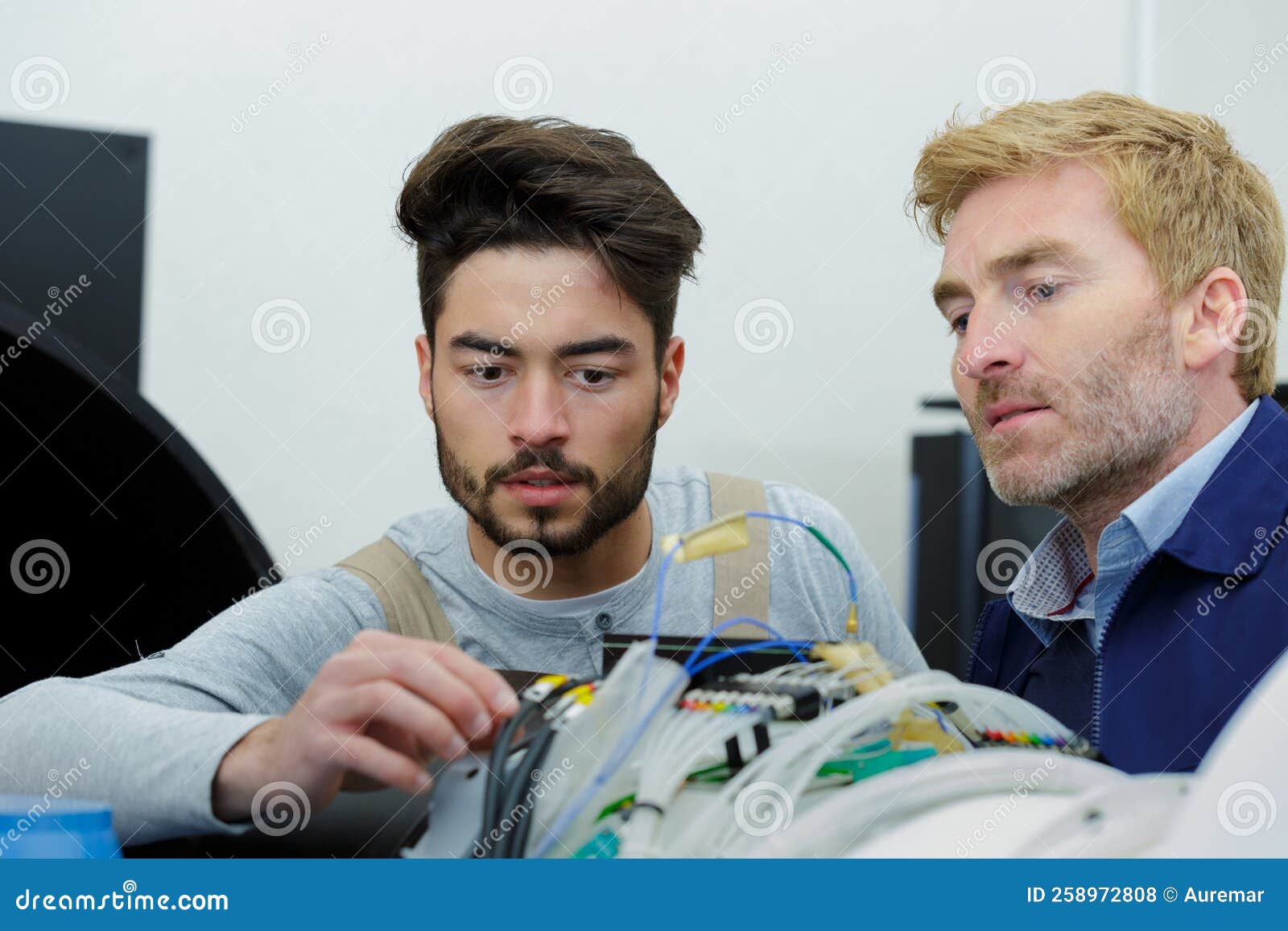 Two Technicians Working on Machine Stock Photo - Image of workers ...