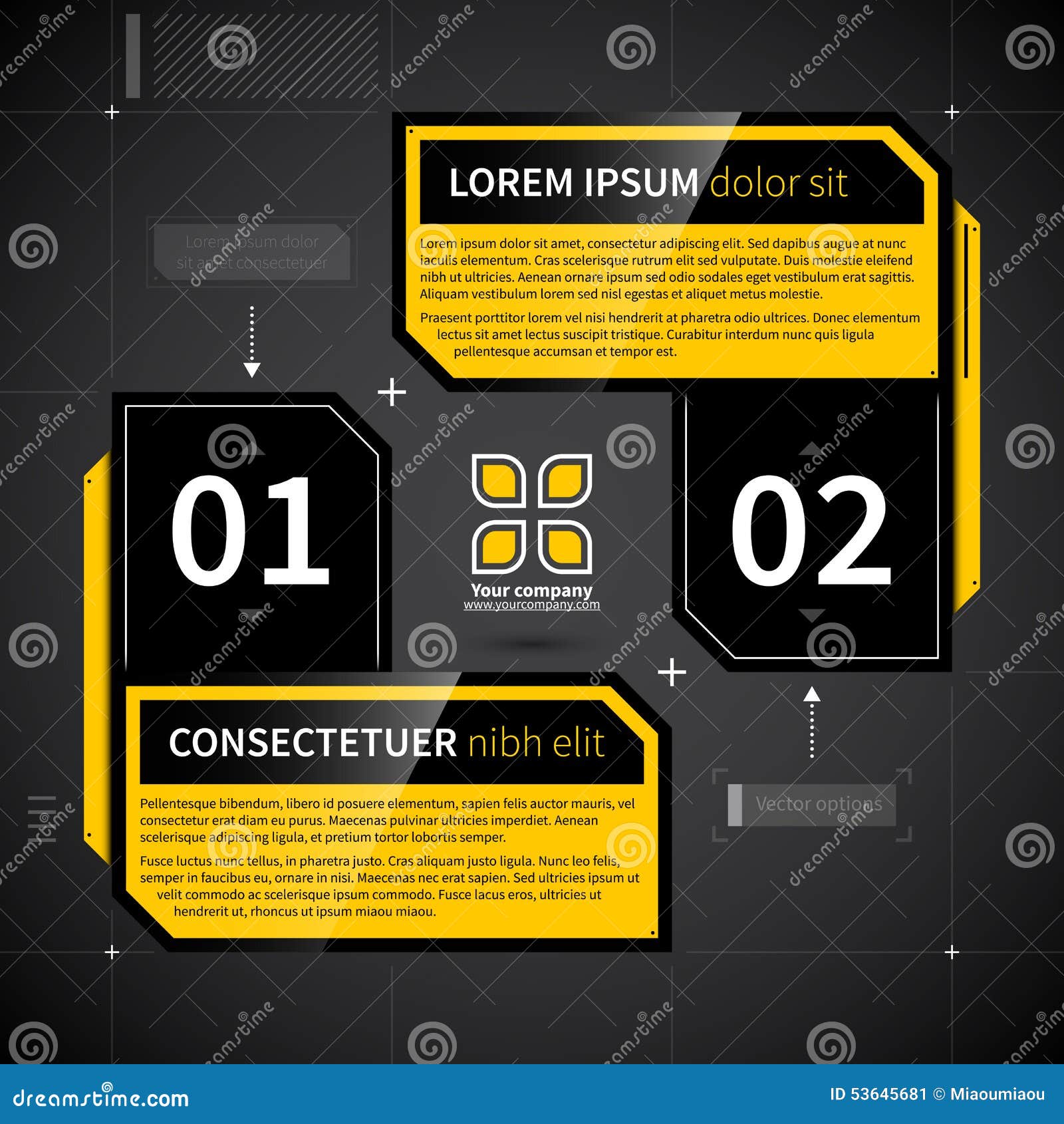 Two Techno Banners Template. Stock Vector - Illustration of menu ...