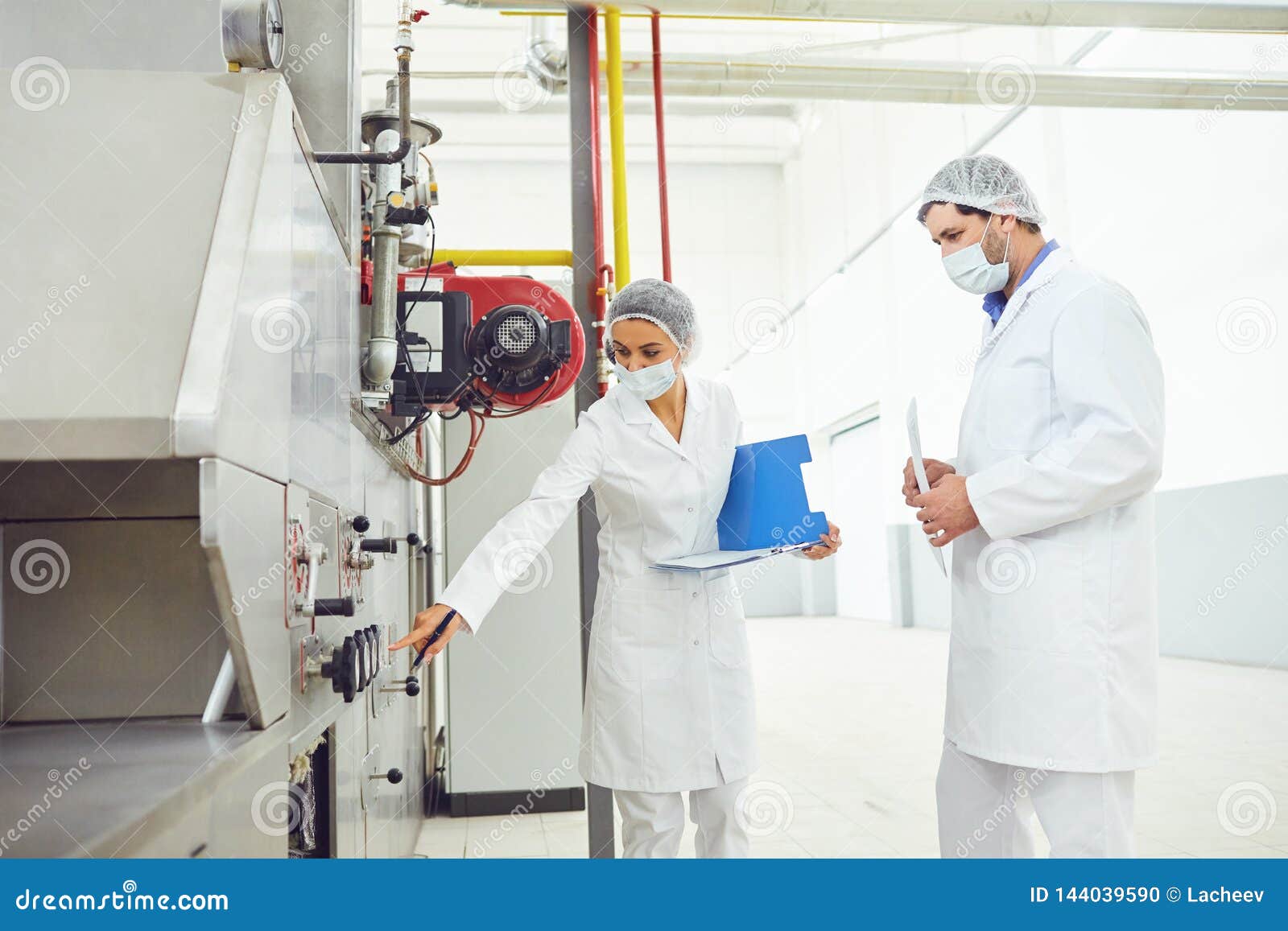 Two Technologists at the Food Factory. Stock Photo - Image of ...