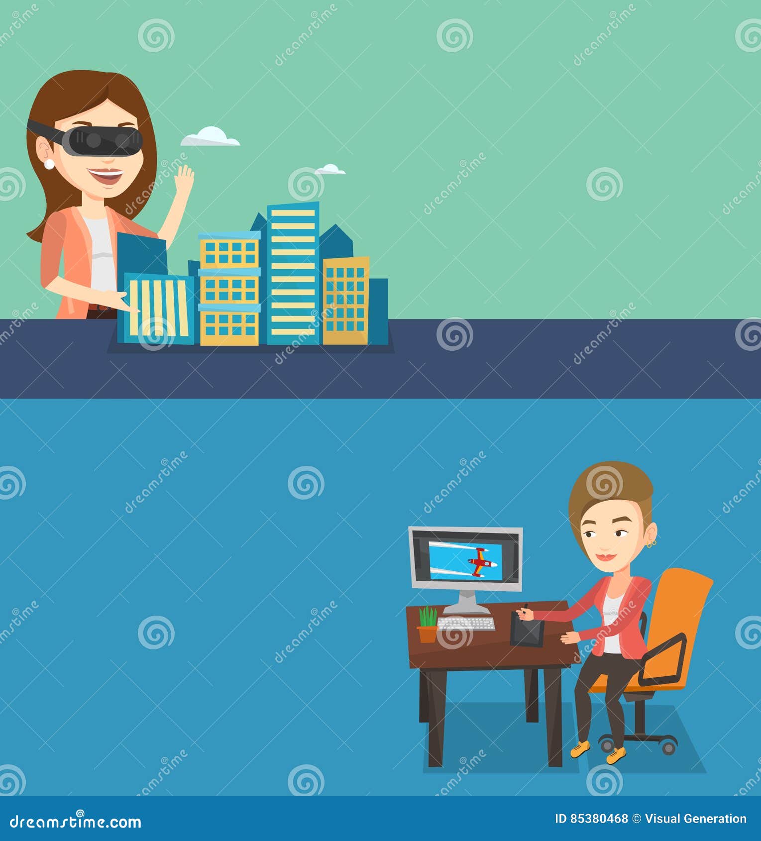 Two Technology Banners with Space for Text. Stock Vector - Illustration ... Two Technology Banners with Space for Text. Stock Vector - Illustration ...