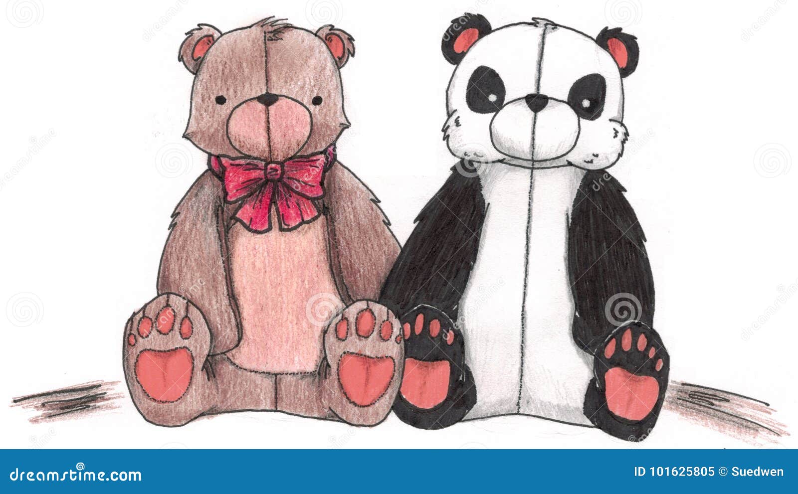 Two teddies stock illustration. Illustration of plush - 101625805